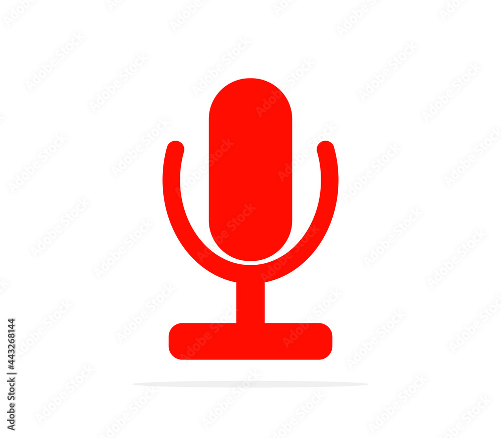 Microphone icon vector. Microphone red symbol for use on web and mobile ...