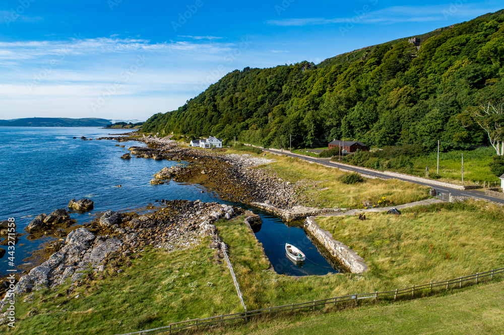 Northern Ireland, UK. Atlantic coast at Garron Point. Causeway Costal ...