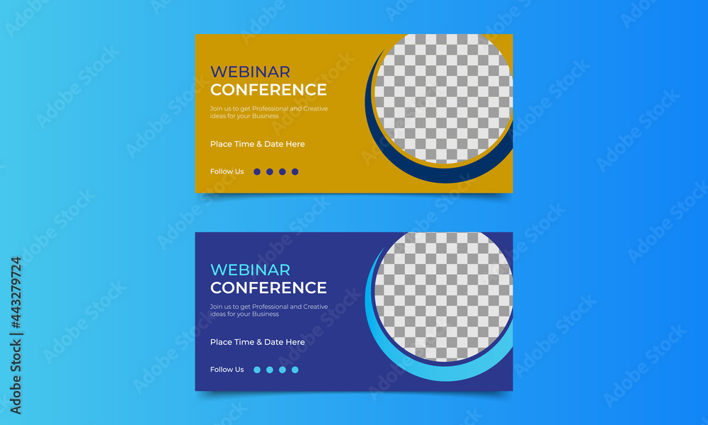 Webinar conference web banner design template. online Business ...