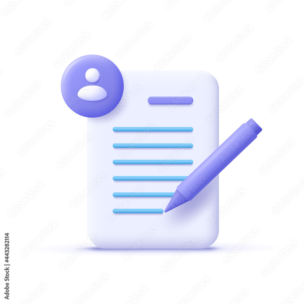 Copywriting, writing icon. Document and pencil. Creative writing and ...