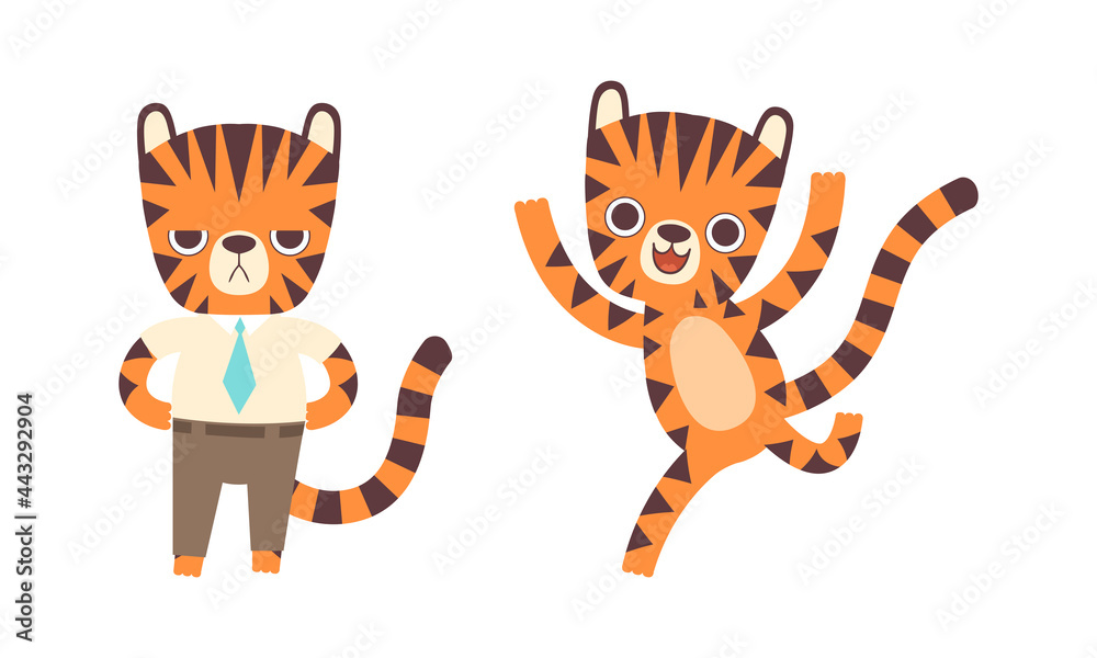 Cute Tiger Character Activities Set, Adorable Wild African Animal ...