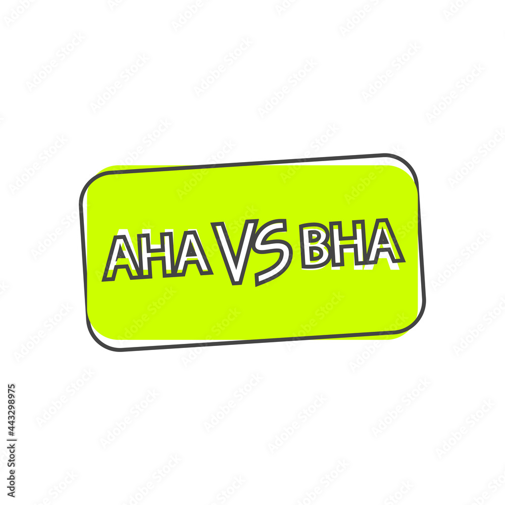 Vector acid BHA and AHA icon on white isolated background. Layers ...