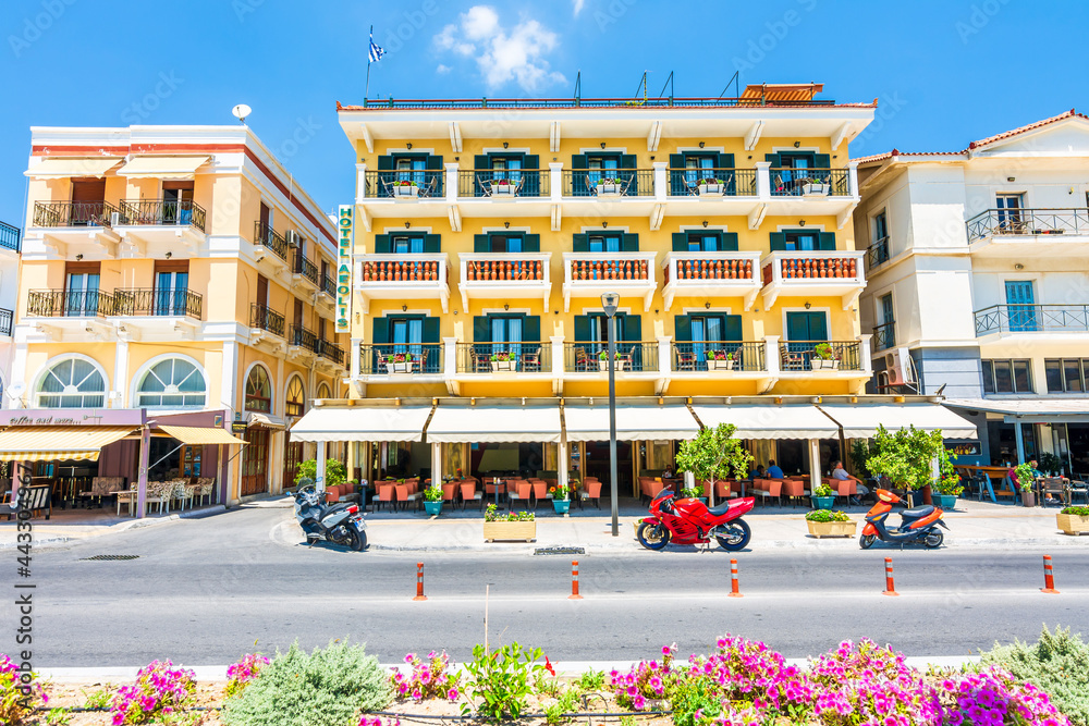 Vathy Village street view in Samos Island. Samos Island is populer ...