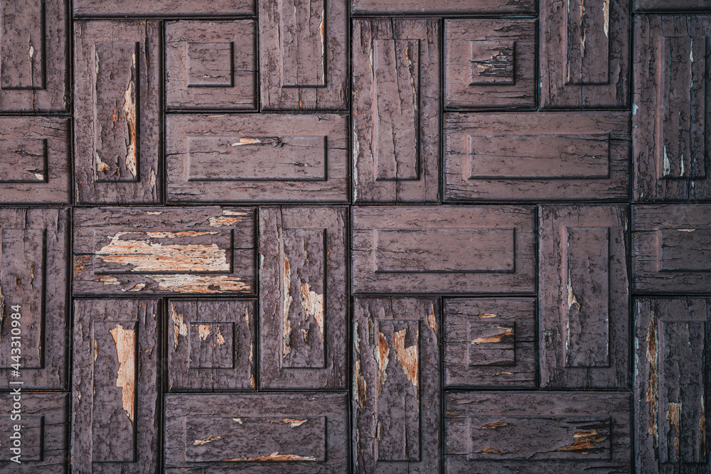 Brown unpainted natural wood with grains for background, banner and ...