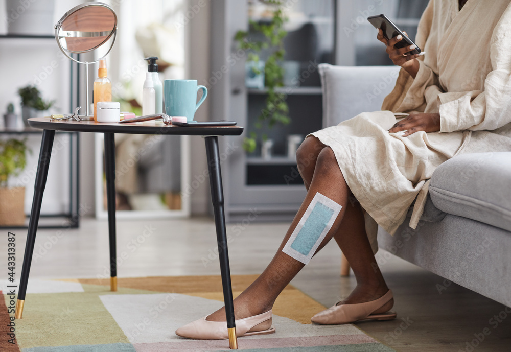 Portrait of unrecognizable African-American woman enjoying beauty ...