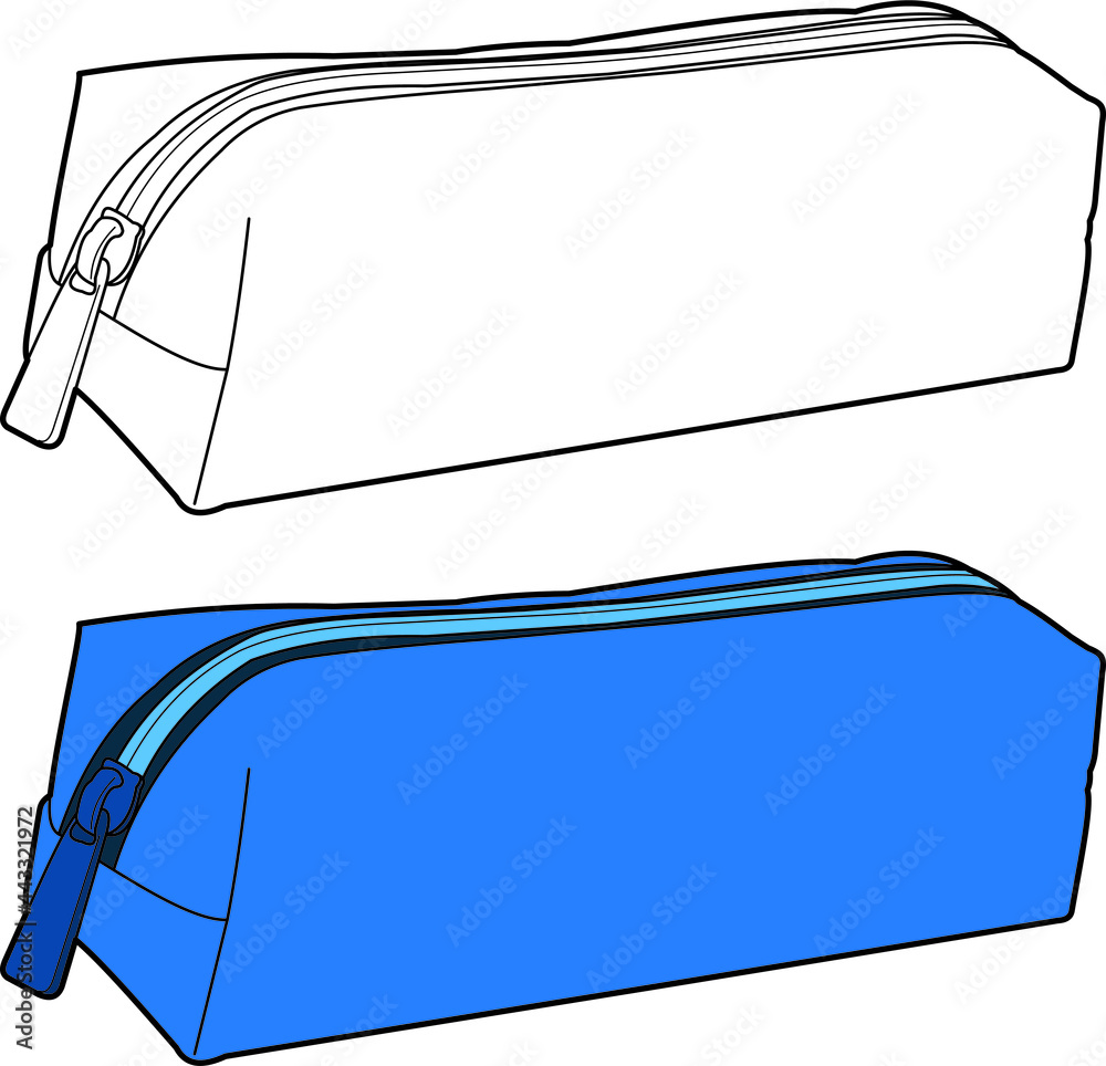 Pencil Case vector drawing line art with colour Stock Vector | Adobe Stock