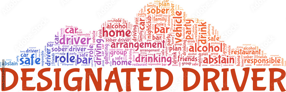Designated Driver vector illustration word cloud isolated on a white ...