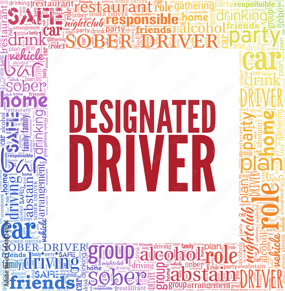 Designated Driver vector illustration word cloud isolated on a white ...