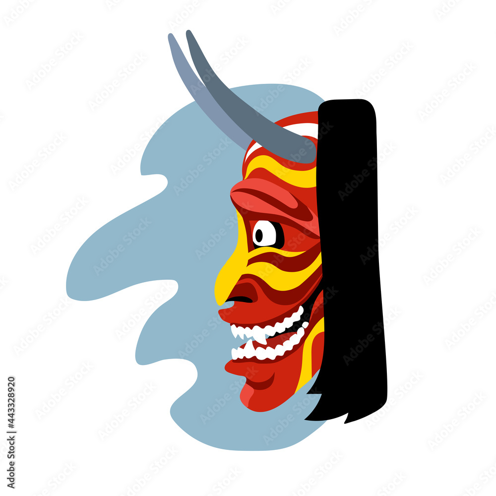 hannya, side view, japanese theatrical mask of an angry jealous woman ...