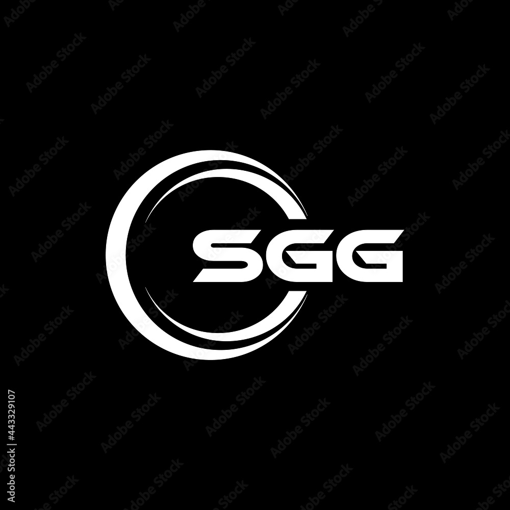 SGG letter logo design with black background in illustrator, vector ...