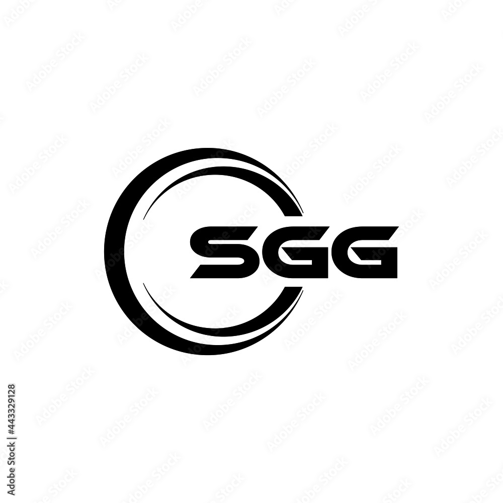 SGG letter logo design with white background in illustrator, vector ...