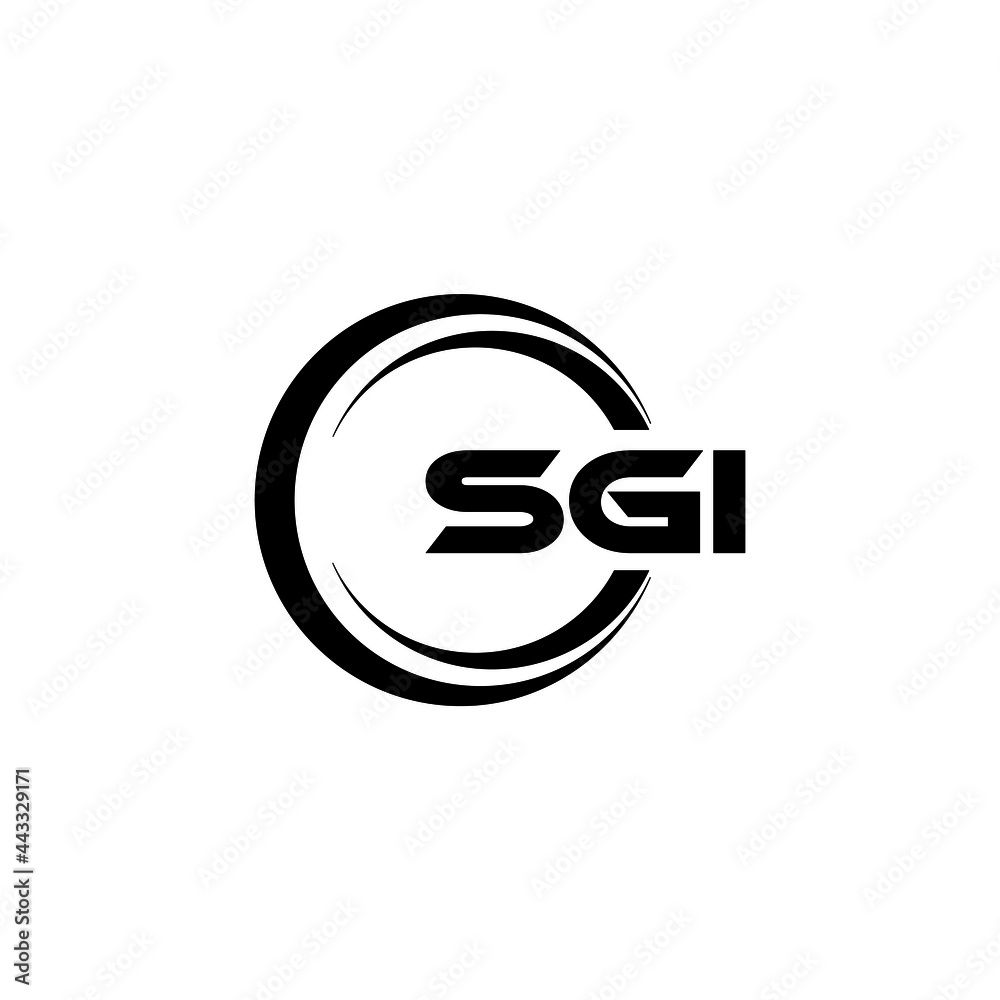 SGI letter logo design with white background in illustrator, vector ...