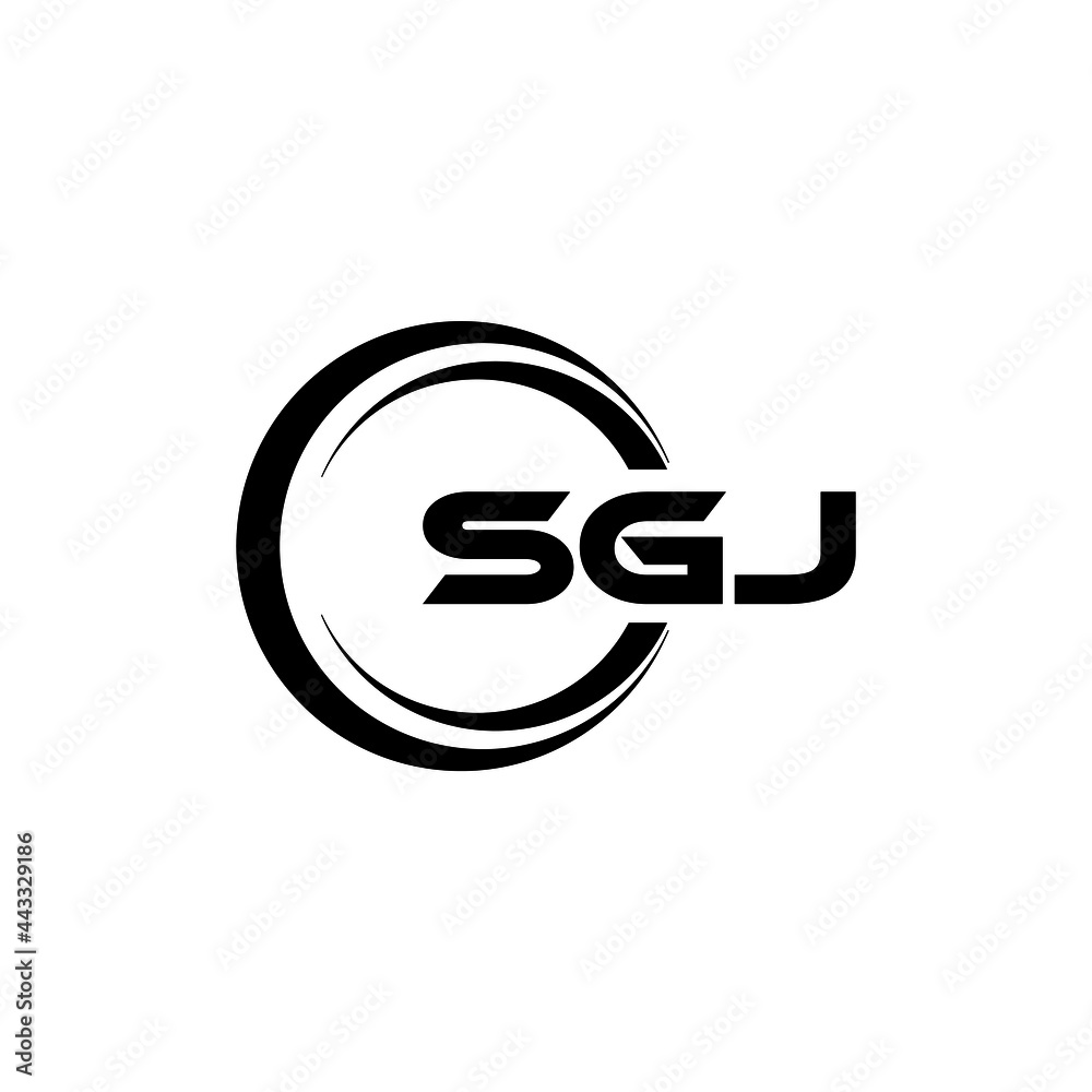 SGJ letter logo design with white background in illustrator, vector ...