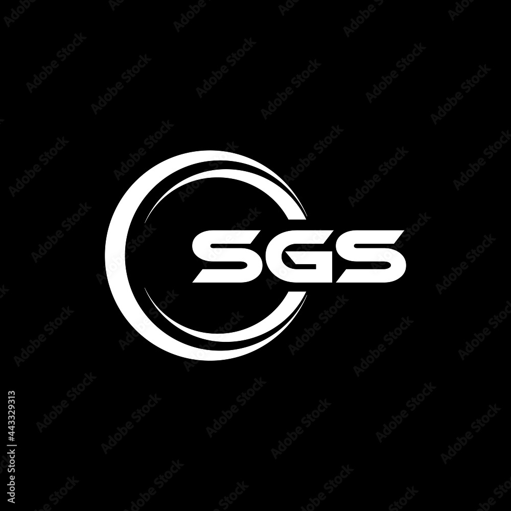 SGS letter logo design with black background in illustrator, vector ...