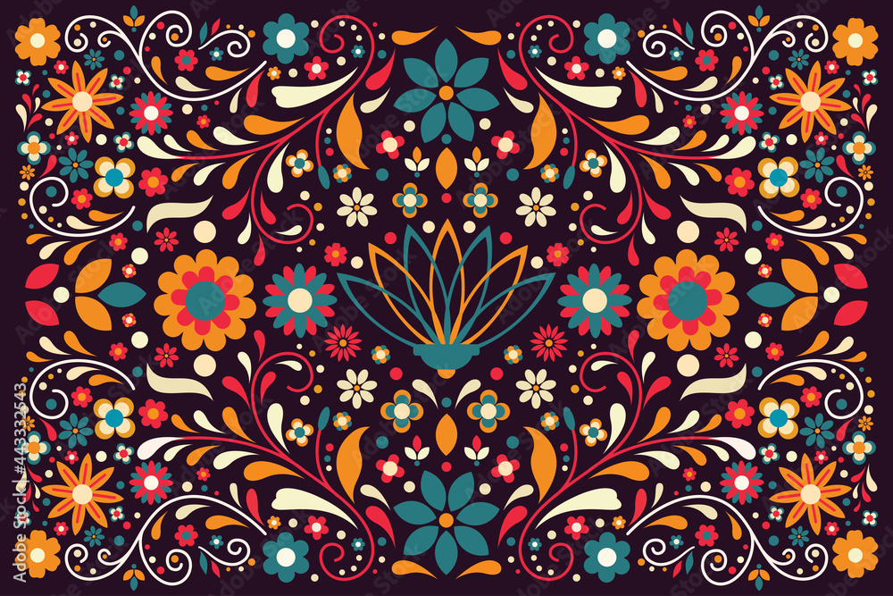 Flat design colorful mexican background Stock Vector | Adobe Stock