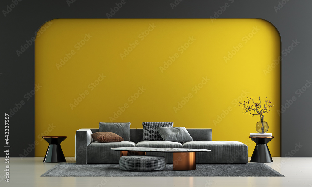 Home and decor and furniture of minimal living room interior design and ...