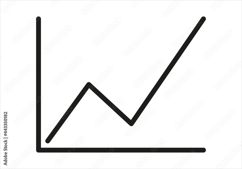 Gráfica estadística en aumento en fondo blanco. Stock Vector | Adobe Stock