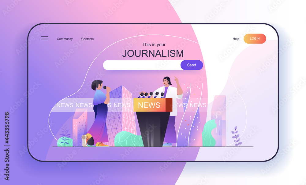 This is your Journalism concept for landing page. Journalist takes ...