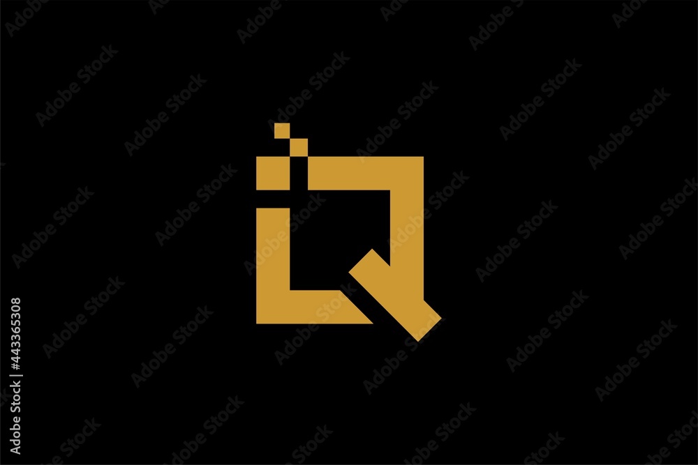 IQ letter logo design vector. Monogram IQ illustration sign. Stock ...