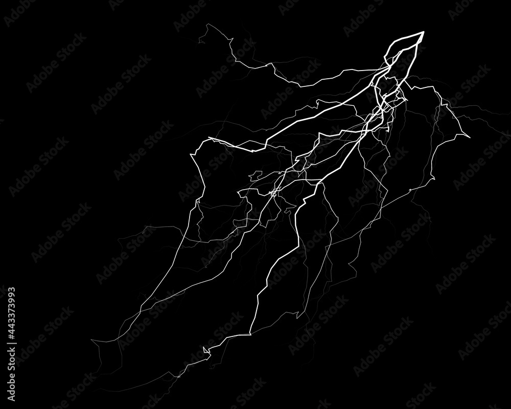 realistic lightning isolated on black background. Natural light effect ...