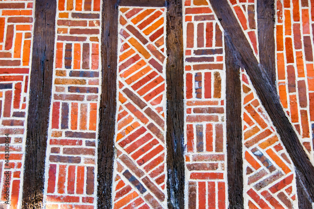 Gerberoy. Mur de brique et colombage. Picardie. Hauts-de-France Stock ...