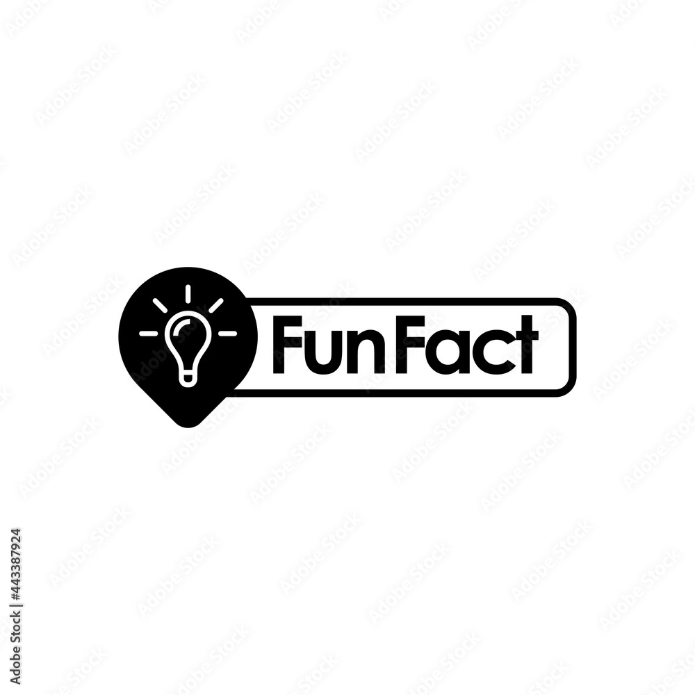 Fun Fact vector template post with idea bulb light icon sticker for ...