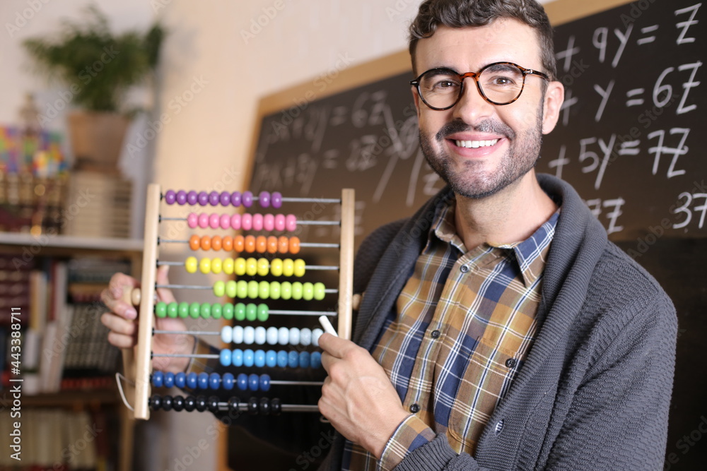 Math teacher using an abacus Stock Photo | Adobe Stock