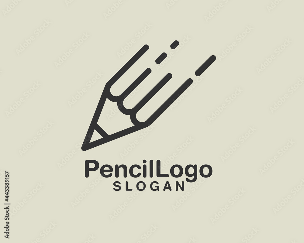 pencil logo vector simple design template Stock Vector | Adobe Stock