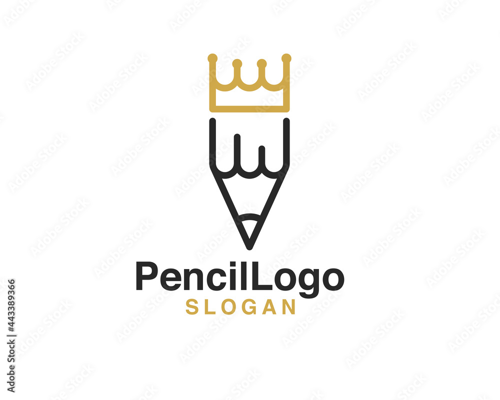 pencil logo vector simple design template Stock Vector | Adobe Stock