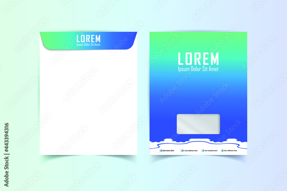 Envelope design A4 Size with front and back. Luxury, Modern, Elegant ...