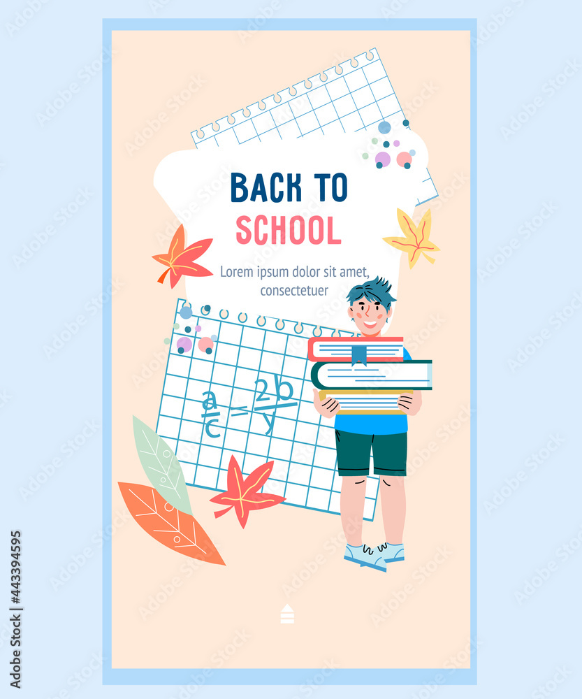 Mobile app onboarding screen page for education and school app. Back to ...