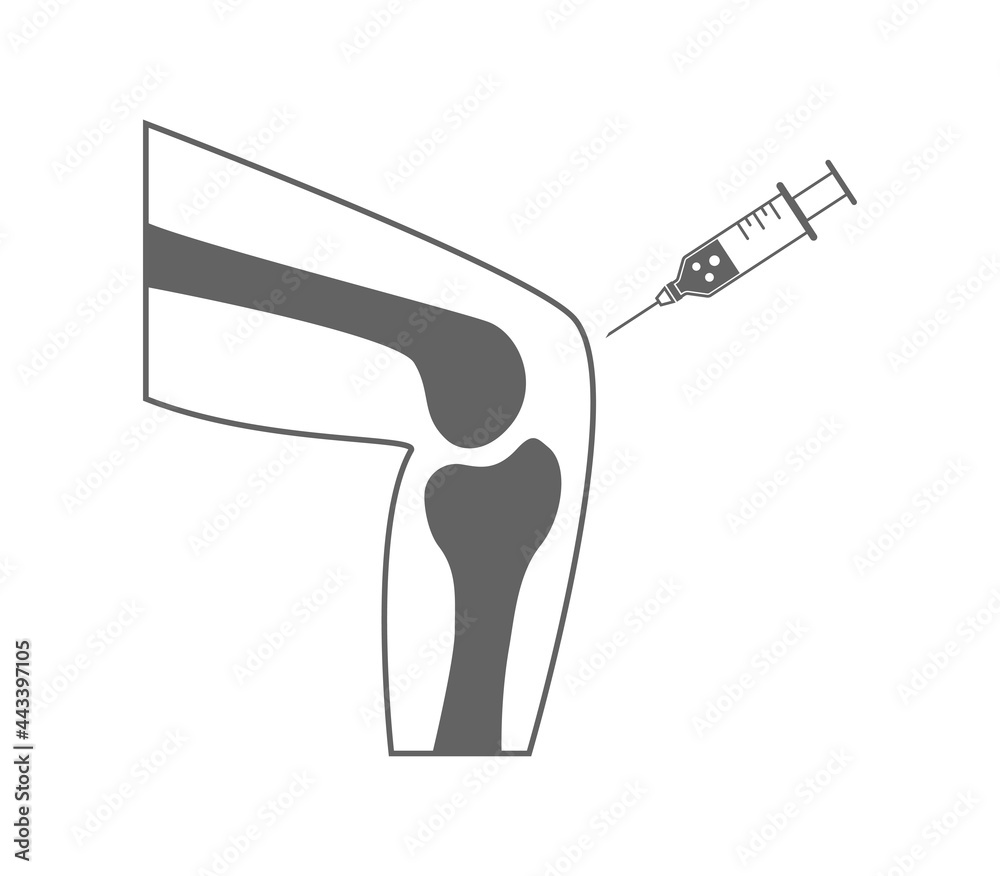 knee injection with syringe Stock Vector | Adobe Stock