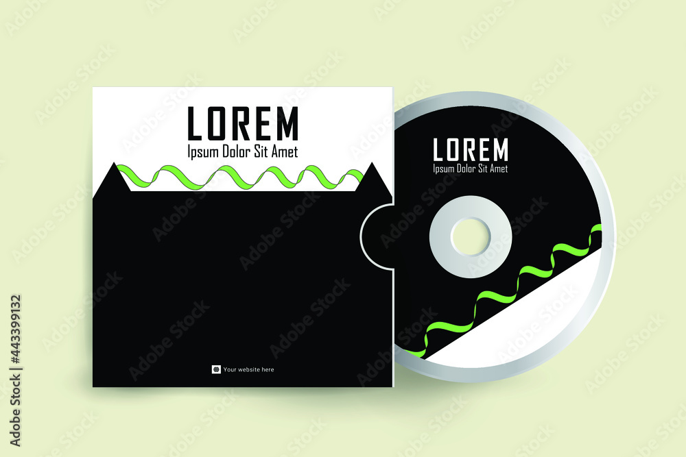 CD cover with Disk design template. Stylized CD Cover design template ...