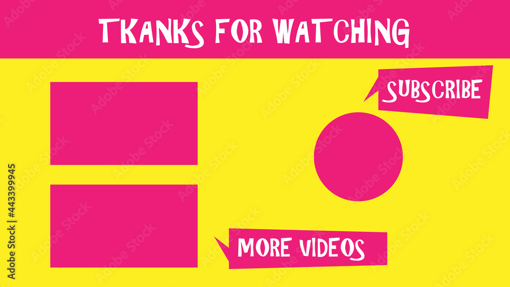 YouTube End Card Template Type B 01 Stock Vector | Adobe Stock