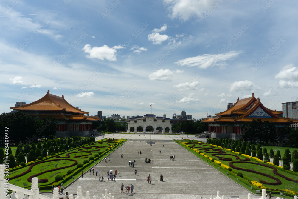 Chiang Kai Shek Memorial Hal in Taipei, Taiwan. The beautiful white ...