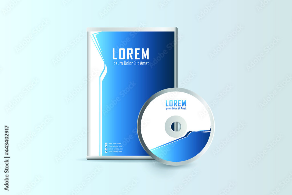 DVD cover with Disk design template. Stylized DVD Cover design template ...