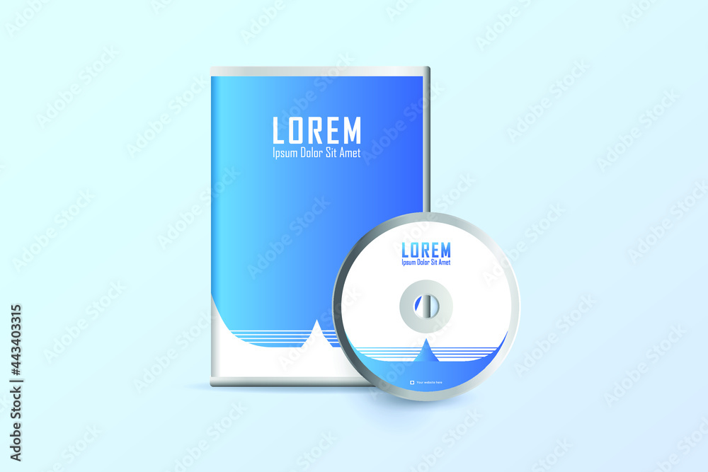 DVD cover with Disk design template. Stylized DVD Cover design template ...