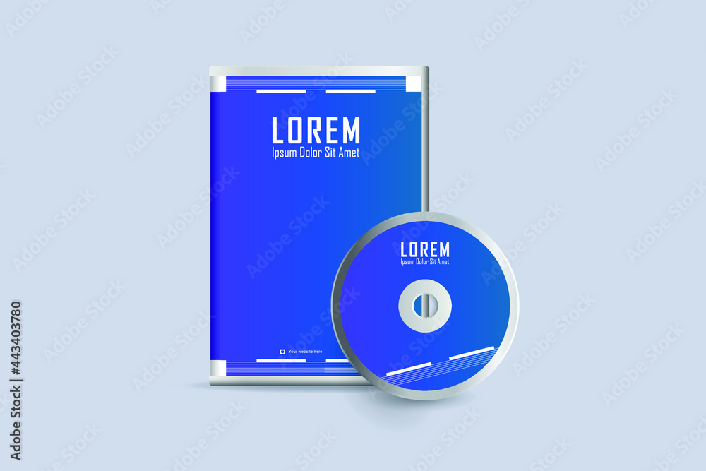 DVD cover with Disk design template. Stylized DVD Cover design template ...