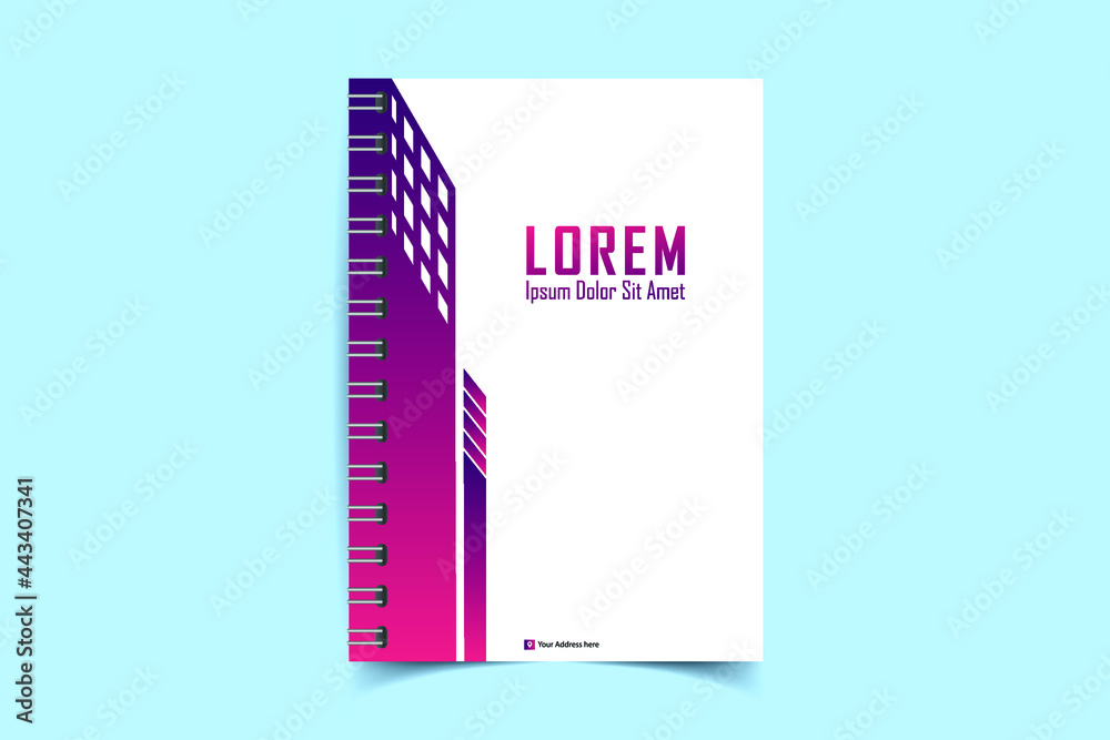 Vetor de Minimal vector abstract notebook cover design. Planner and ...