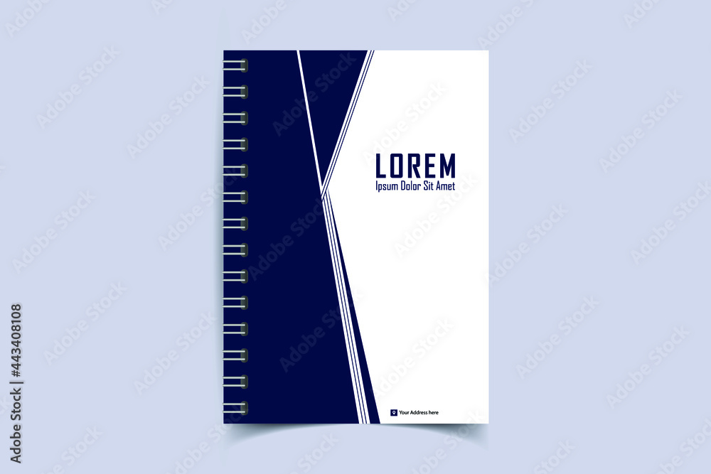 Minimal vector abstract notebook cover design. Planner and diary cover ...