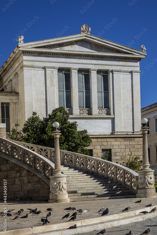 Neoclassical Library bulding in Athens, designed as part of ...