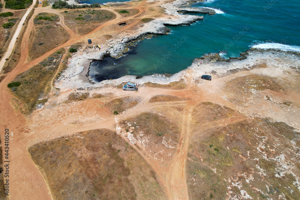 Fotka „Costa Merlata, Ostuni photographed with drone from above. It ...