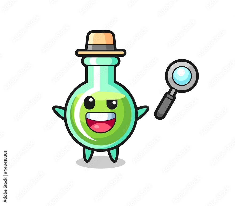 illustration of the lab beakers mascot as a detective who manages to ...