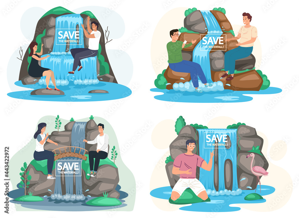 Girl Falling Into Water Clipart