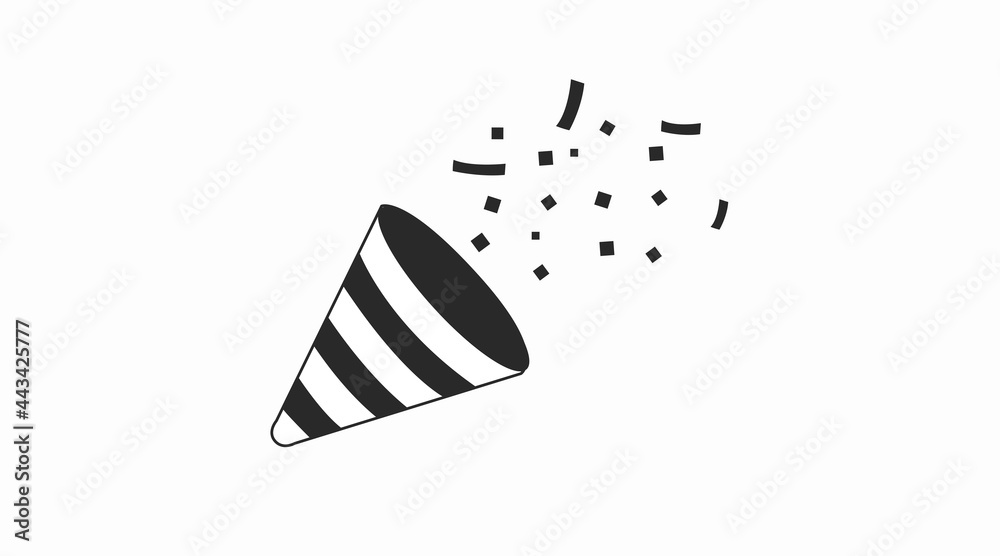 Party Icon. Black and white vector flat editable illustration of a ...