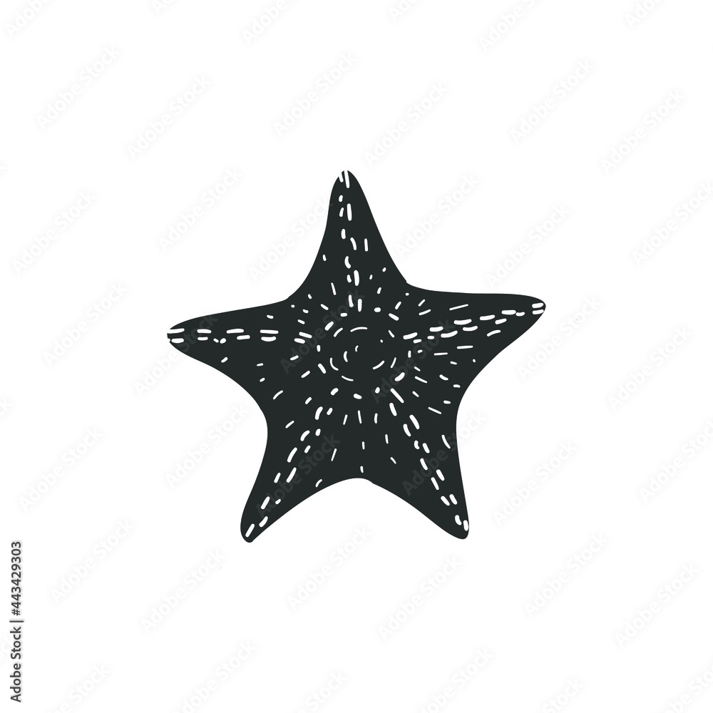 Star Fish Icon Silhouette Illustration. Sea Animal Vector Graphic ...