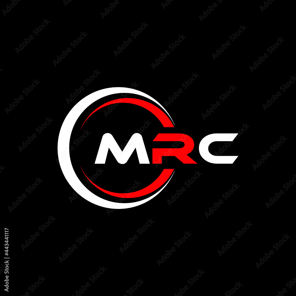 Vecteur Stock MRC letter logo design with black background in ...
