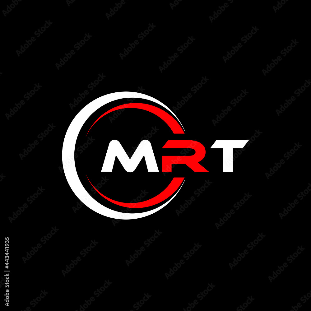 MRT letter logo design with black background in illustrator, vector ...