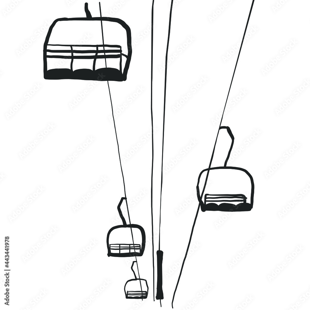 Ski Lift Drawing