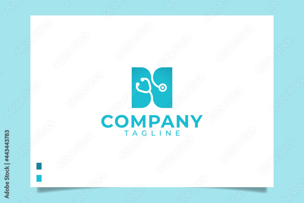 letter N medical logo vector for any business especially for medical ...